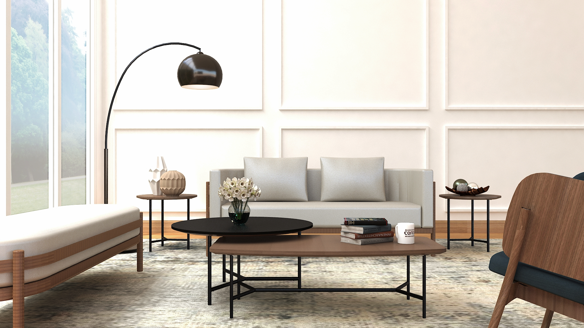 MIRA Curve Rectangular Coffee Table - Laelko